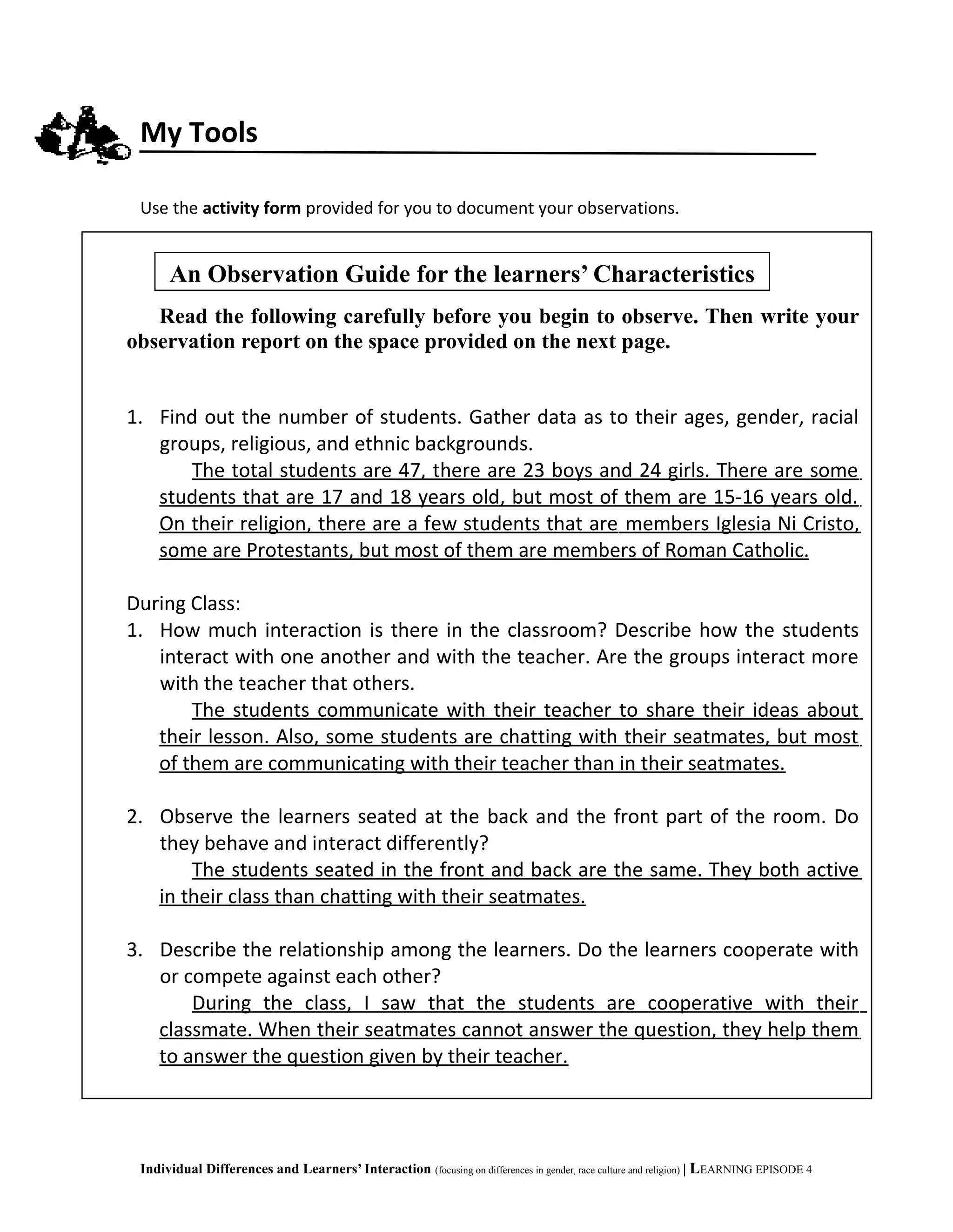 Field study 1 episode 4 | DOC