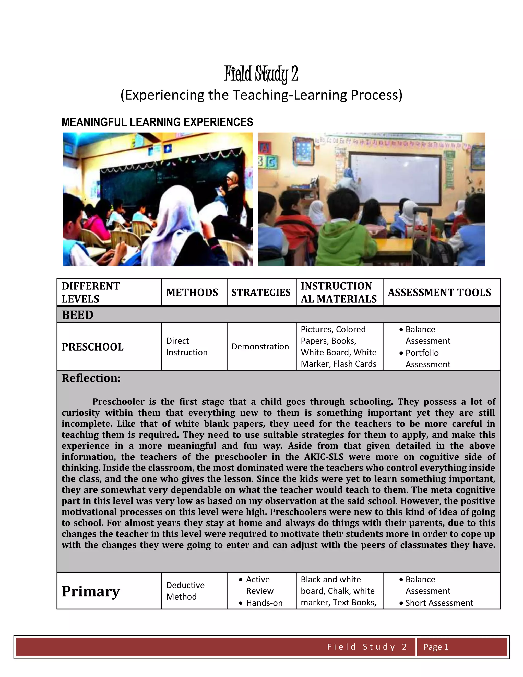 Experiencing Teaching-Learning Process | PDF