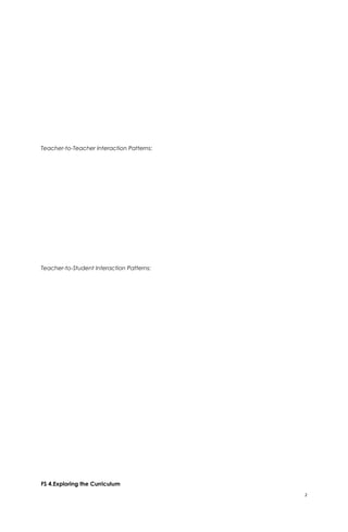 Field study 4: Exploring The Curriculum | DOC