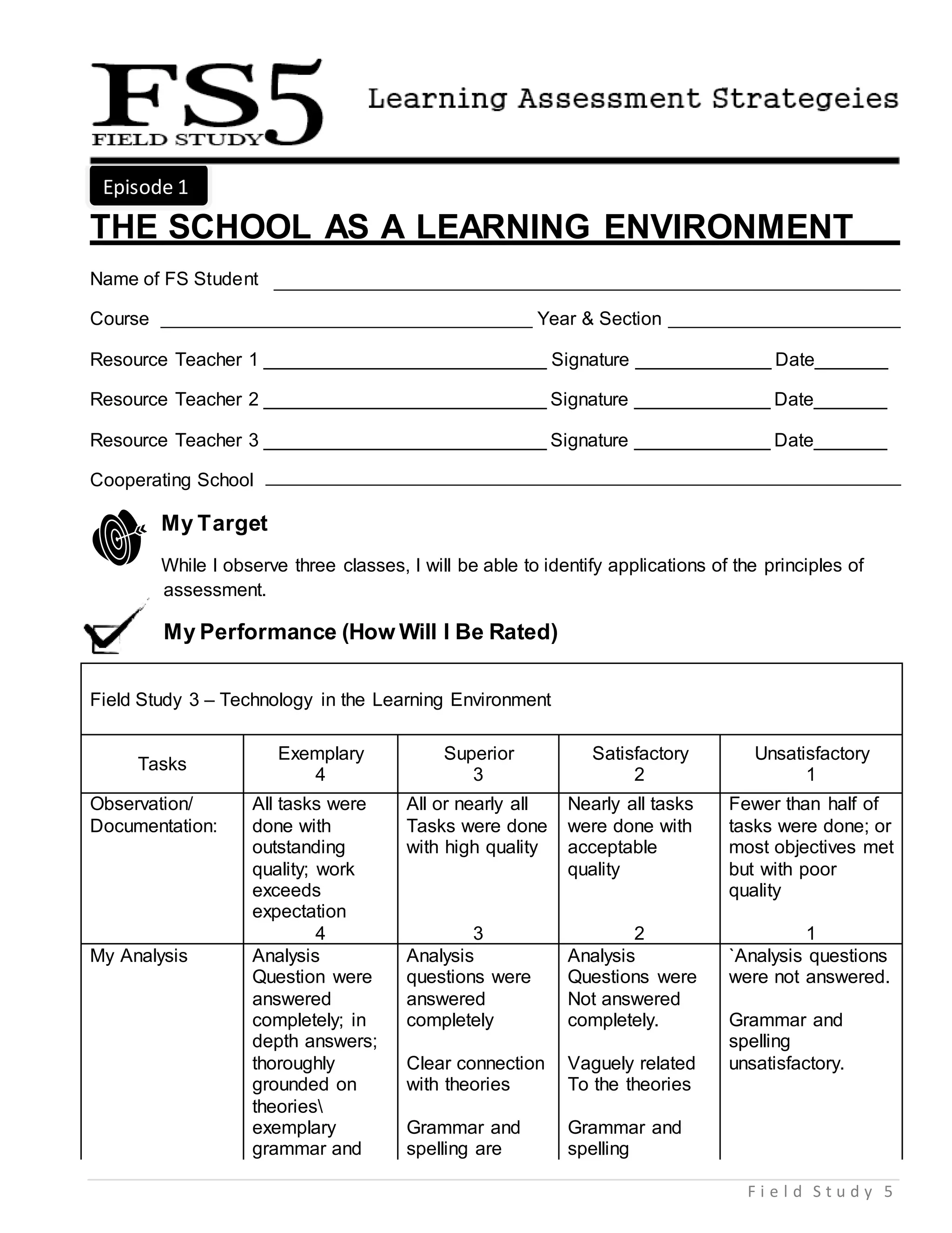 Field study 5 - 1 Format | DOCX