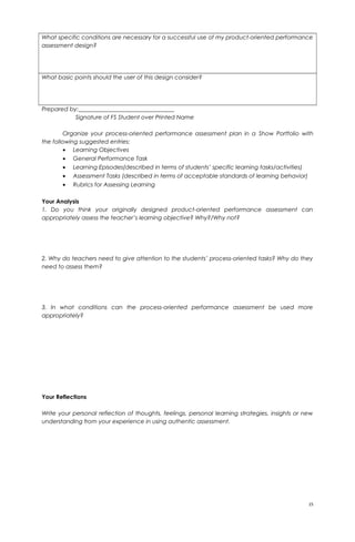 Field study 5: Learning Assessment Strategies | DOC