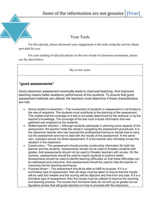 Field study 5 assessment | DOCX