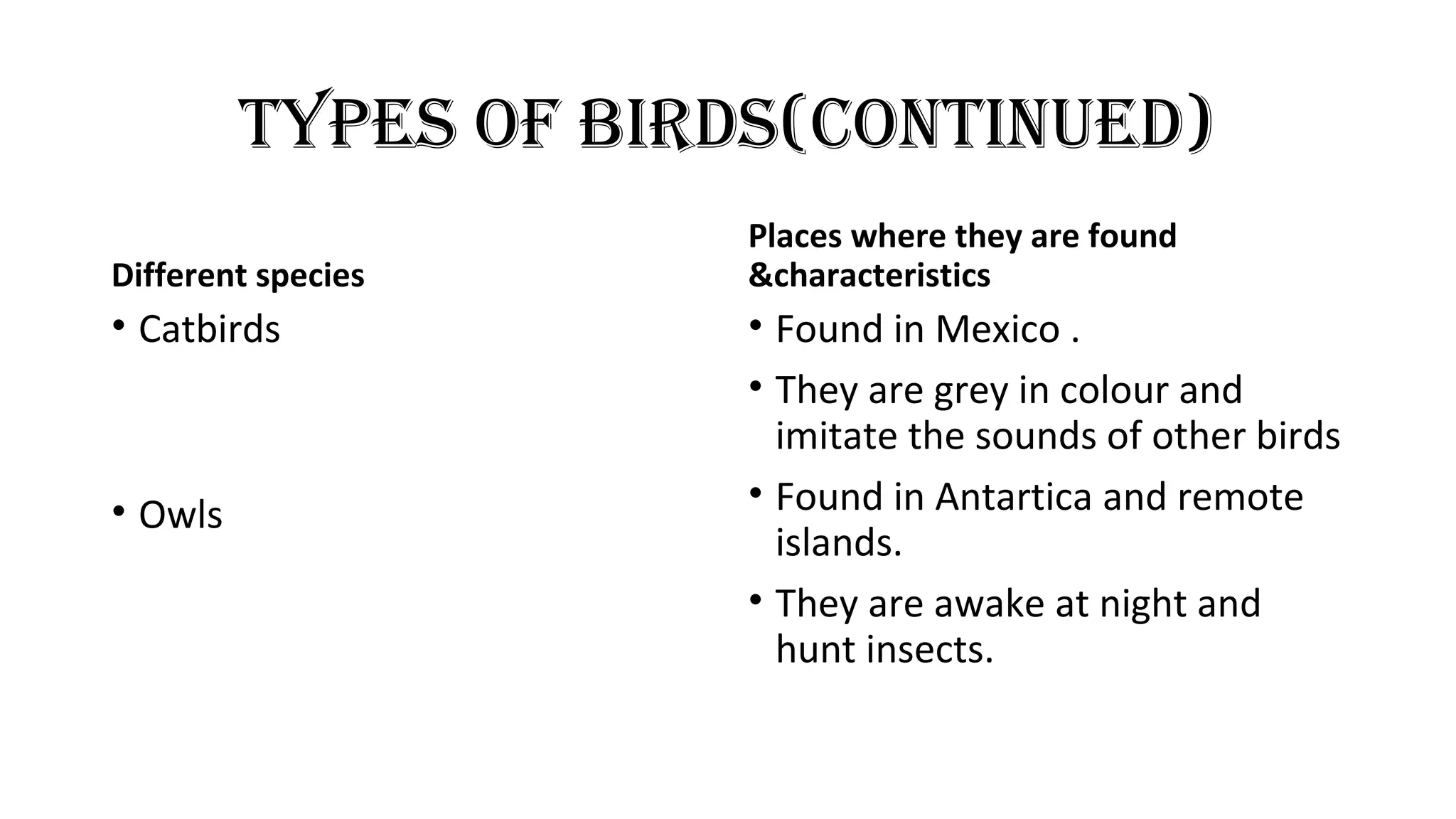 Field study of birds | PPT