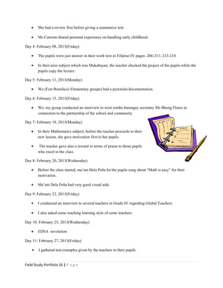 Field study portfolio | DOC
