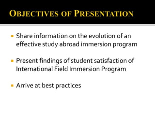 Delivering Quality Global Immersion in Graduate Business Program Practicum | PPT