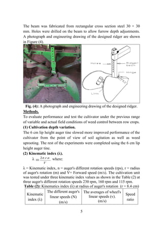 Field test of a locally designed inter furrow cultivator prototype | PDF