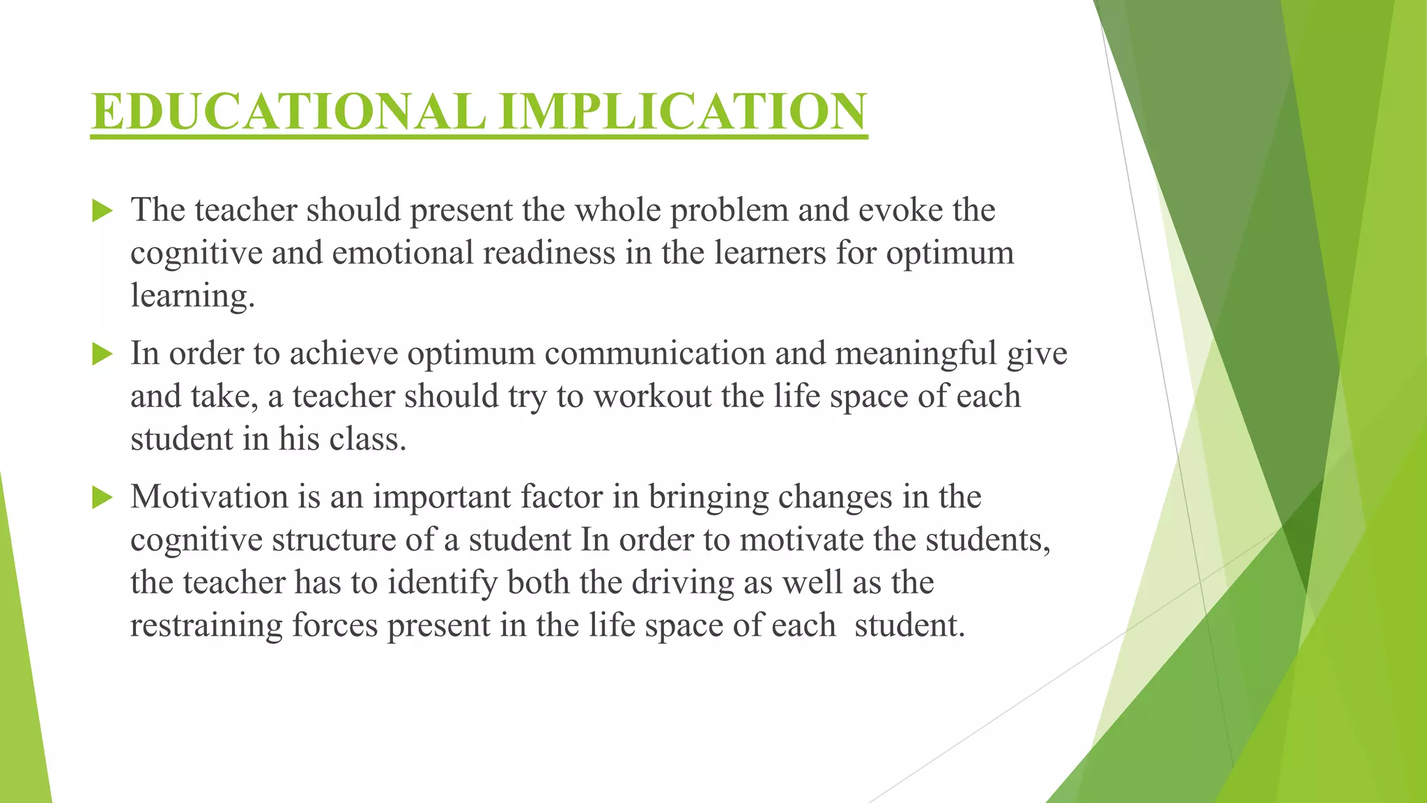 Kurt Lewin's Field theory of learning | PPTX