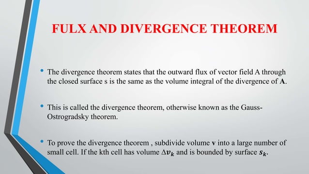 divergence of vector and divergence theorem | PPTX