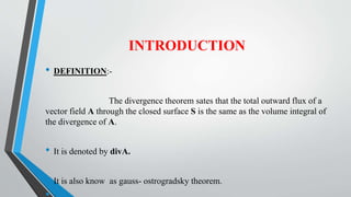 divergence of vector and divergence theorem | PPTX
