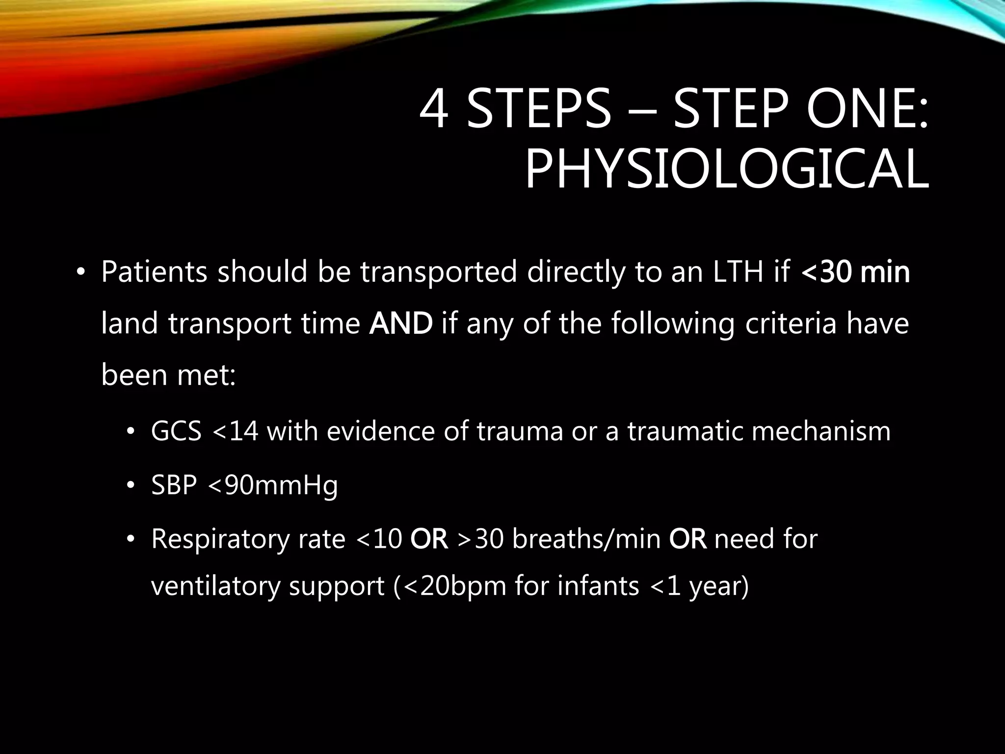 Field trauma Triage in Ontario | PPTX