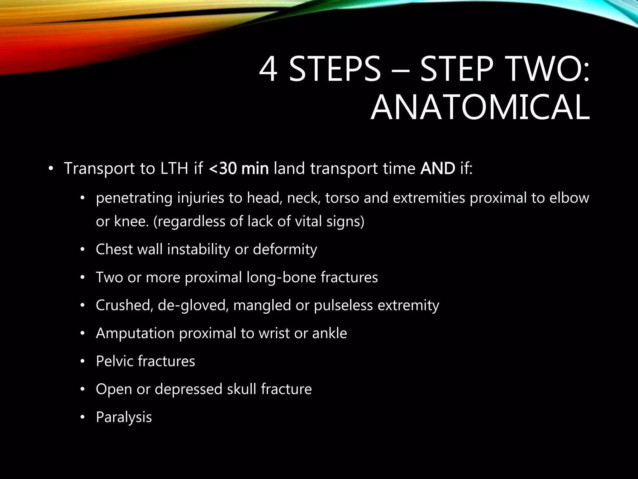 Field trauma Triage in Ontario | PPTX