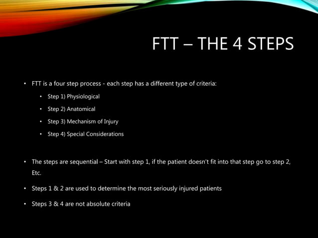 Field trauma Triage in Ontario | PPTX