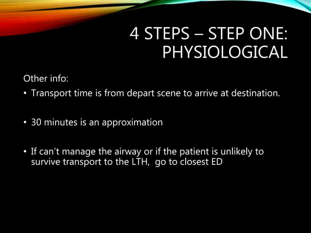 Field trauma Triage in Ontario | PPTX