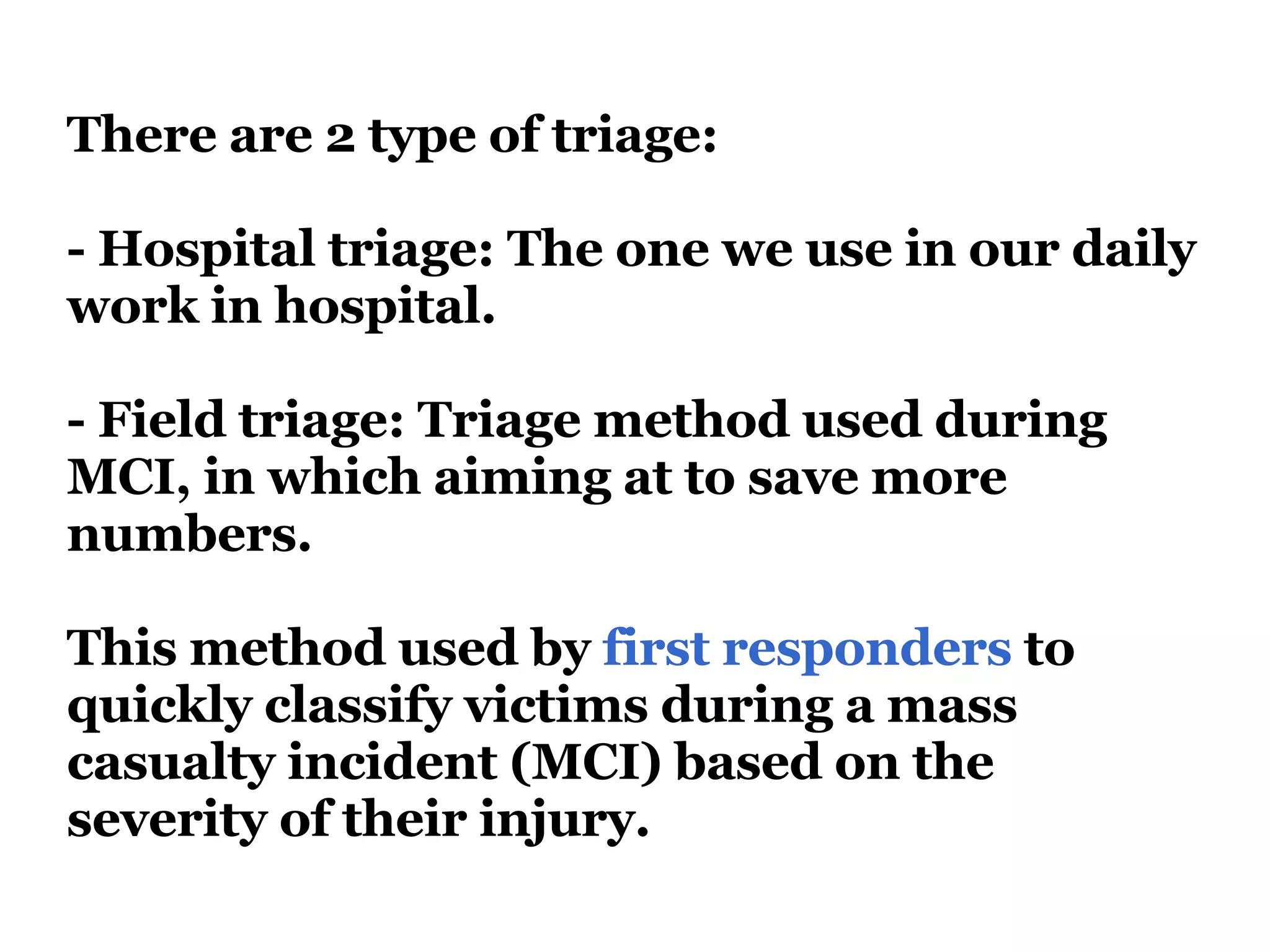 Field triage in Mass Casualty Incidence | PDF