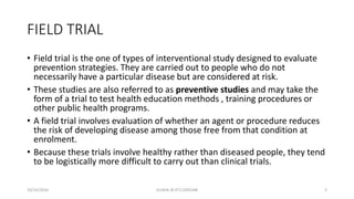Field and Community Trials | PPTX | Smoking Cessation | Wellness