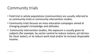 Field and Community Trials | PPTX | Smoking Cessation | Wellness