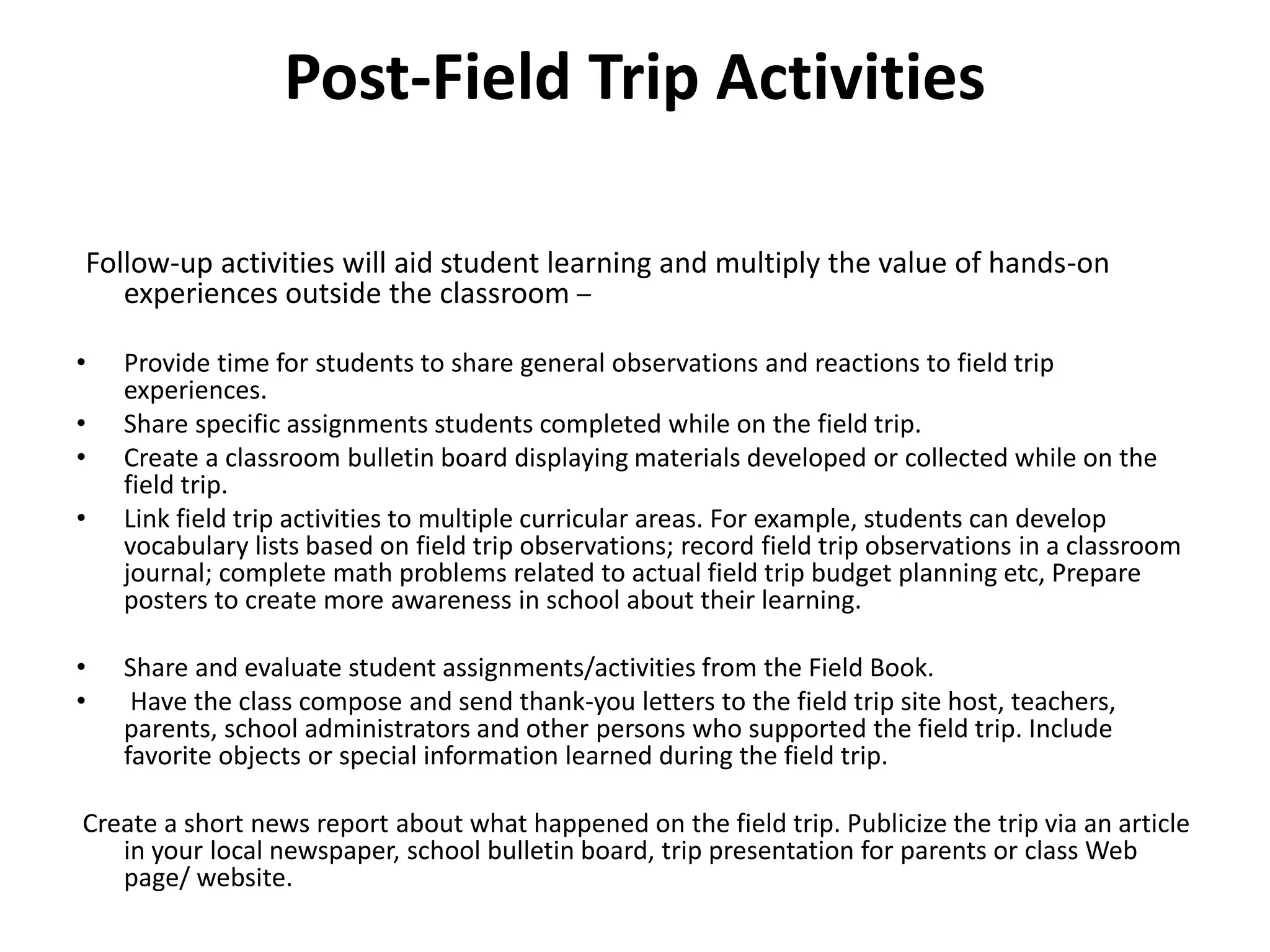 Field trip, 21 9 | PPTX