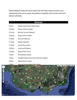 Coastal Fieldwork Booklet | DOC
