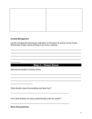 Coastal Fieldwork Booklet | DOC