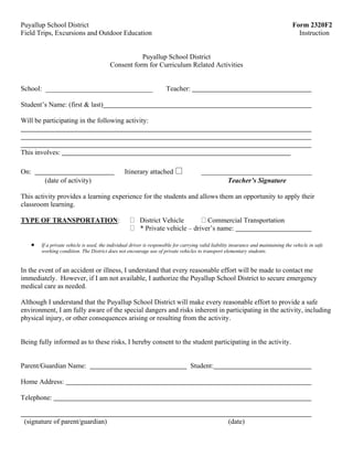 Field Trip Forms | PDF