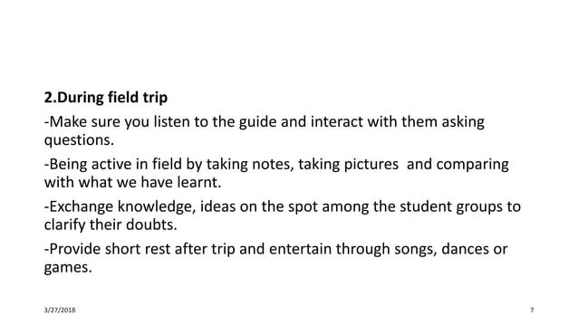 Field trip method of Health Education | PPTX | Travel Preparation and ...