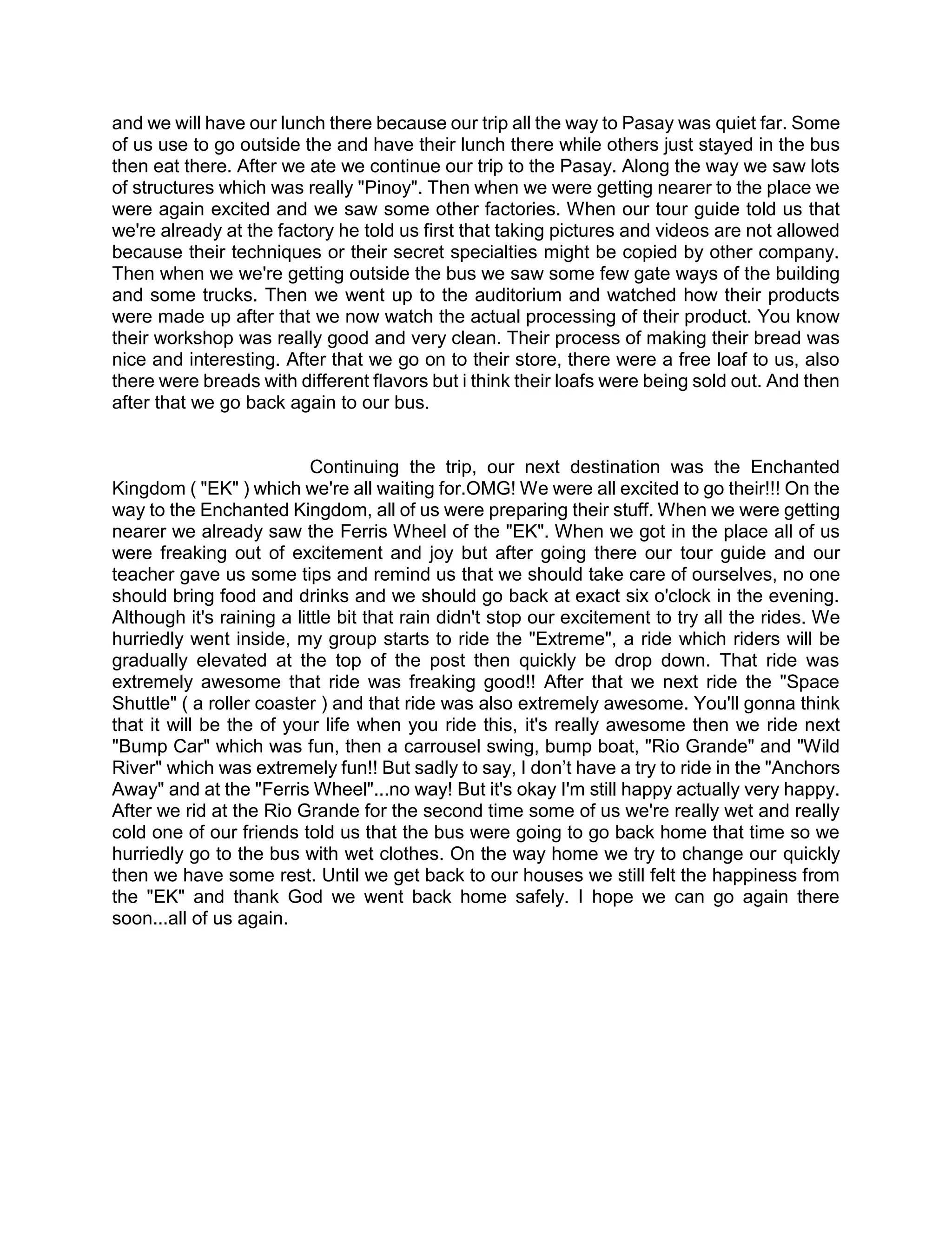 Field trip reaction paper101 | DOCX