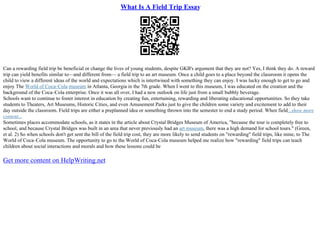 Field Trip Reflection | PDF