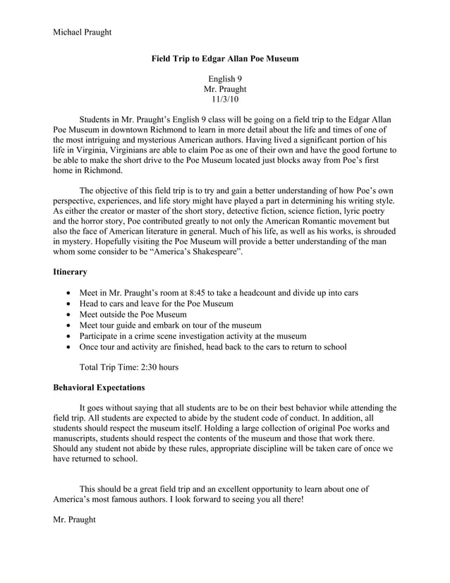 Poe Presentation Lesson Plan | DOC