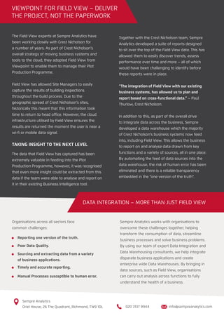 Field View Analytics - Sempre Analytics | PDF