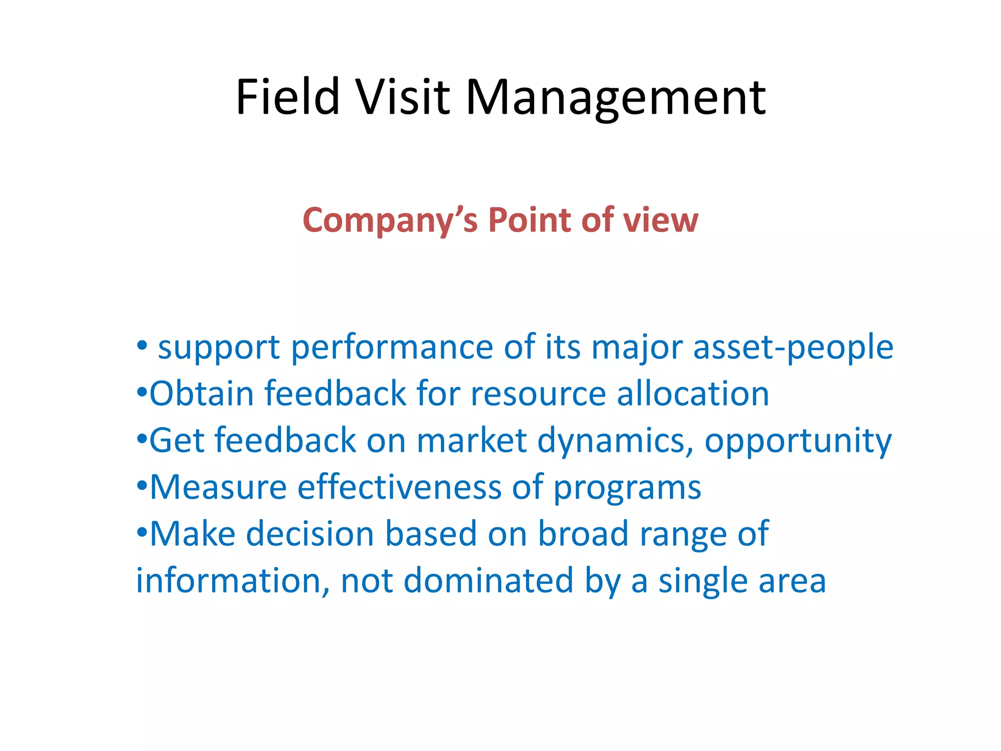 Field Visit Management | PPTX