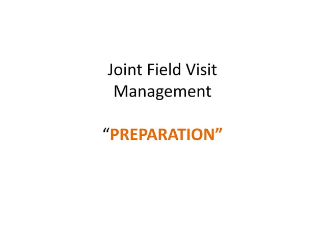 Field Visit Management | PPTX