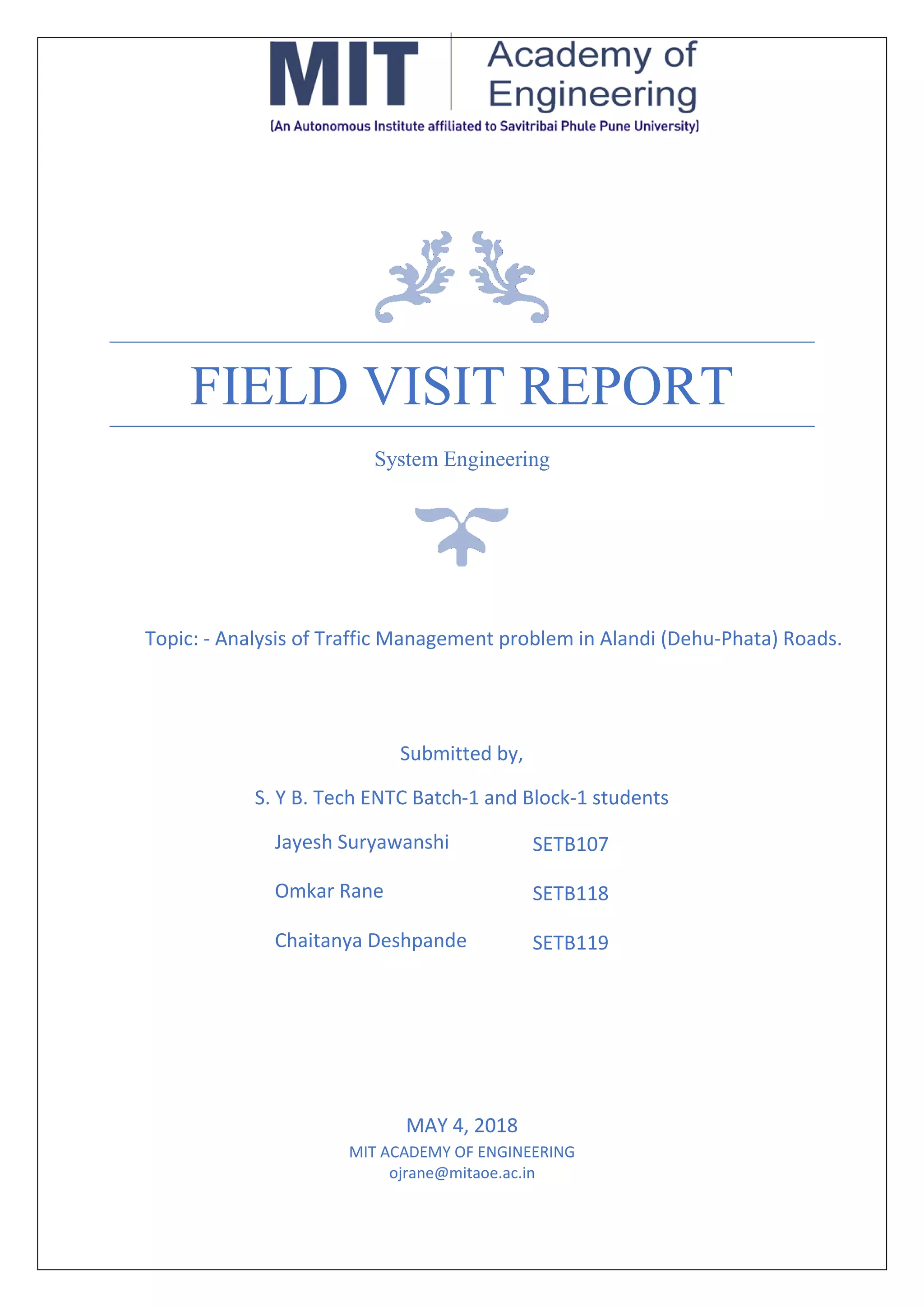 Field visit report | PDF