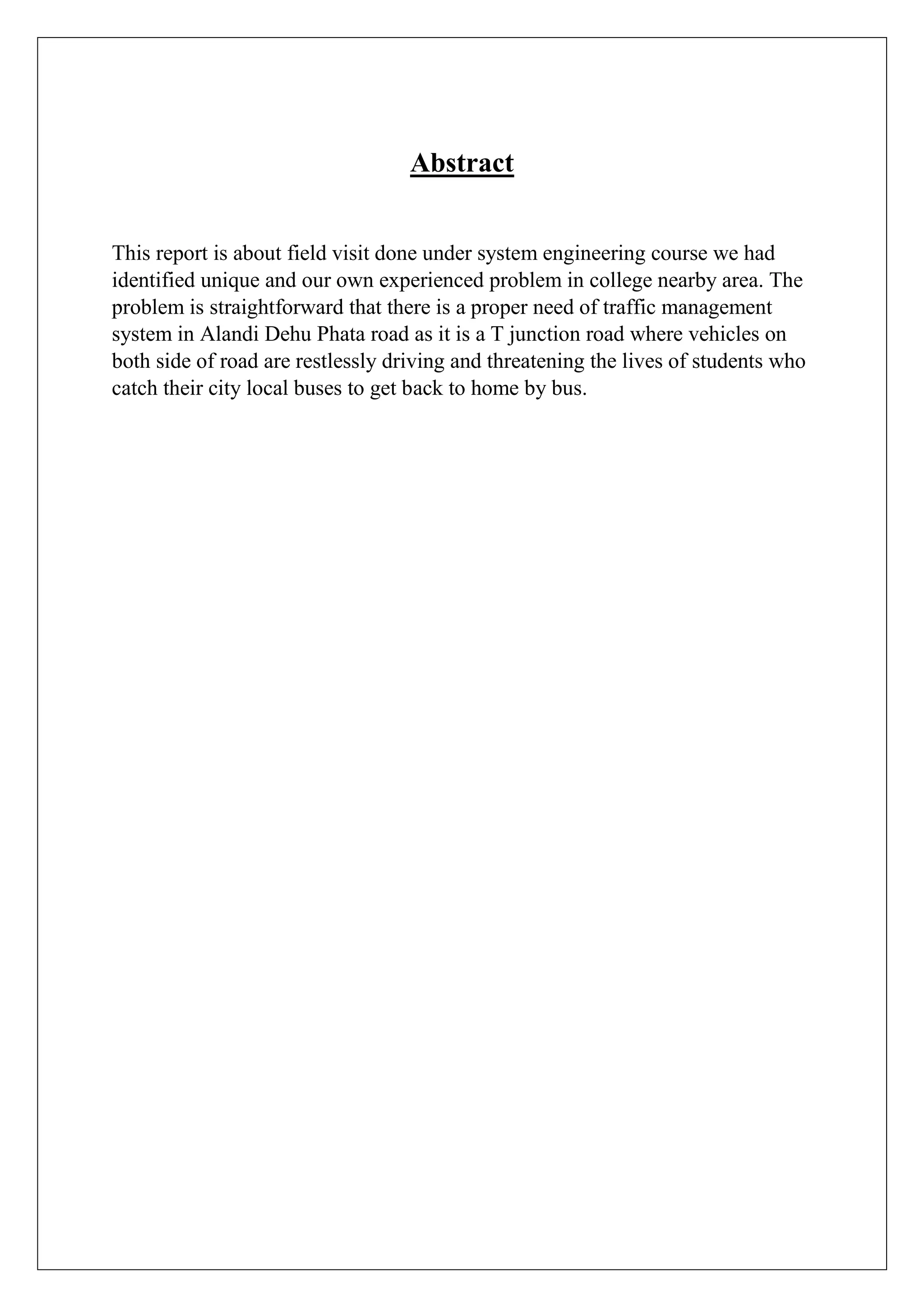 Field visit report | PDF