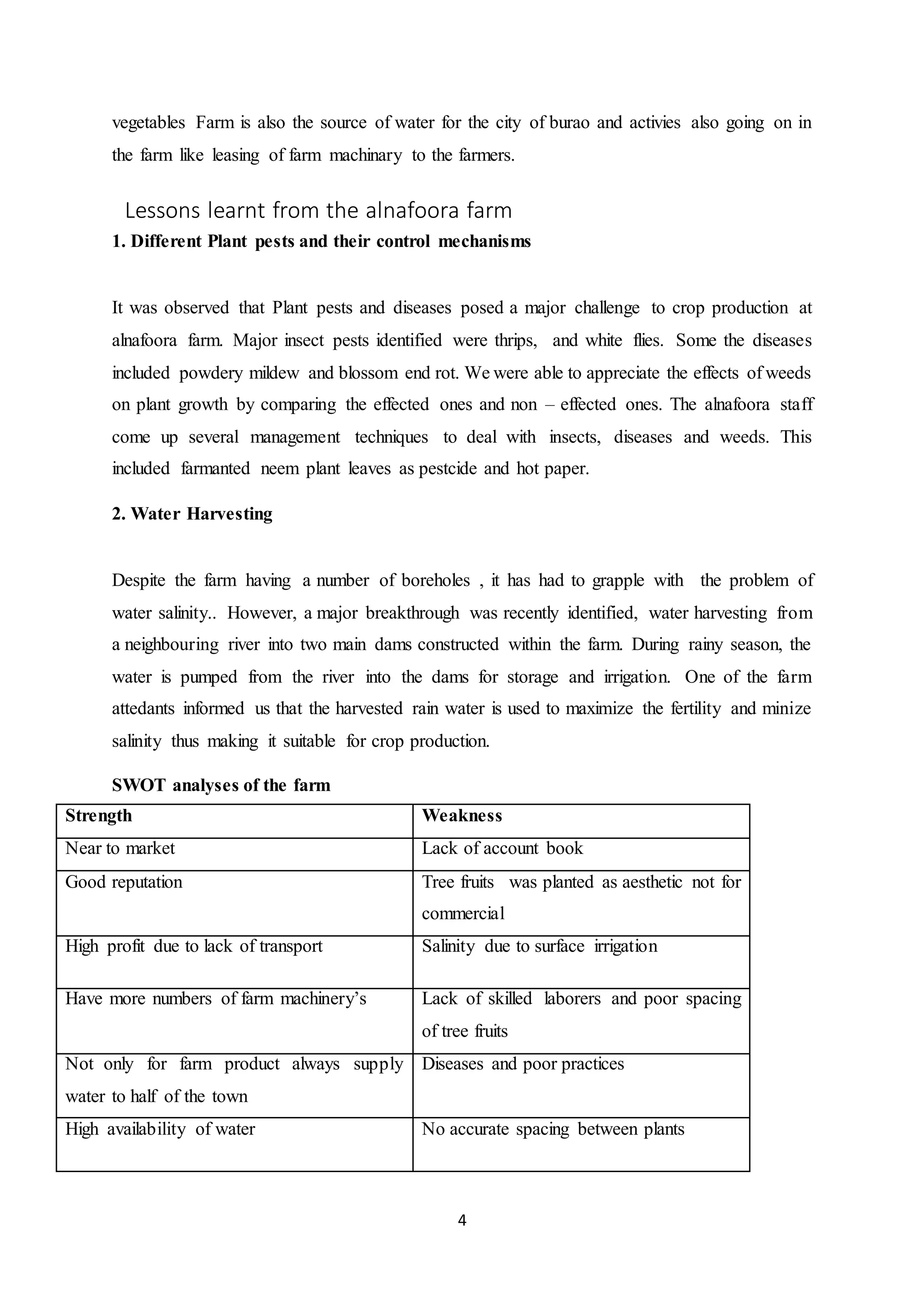 agriculture Field visit report | DOCX