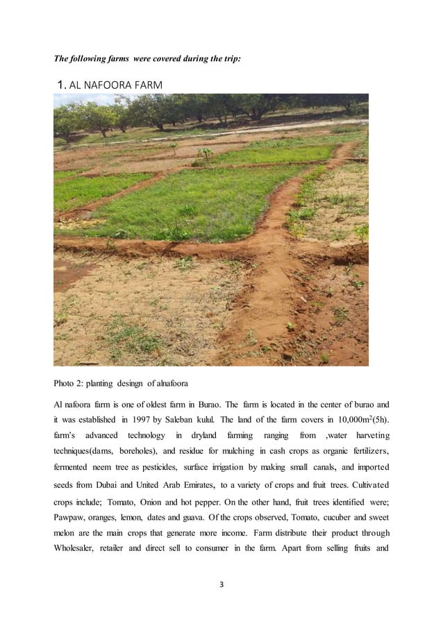 agriculture Field visit report | DOCX