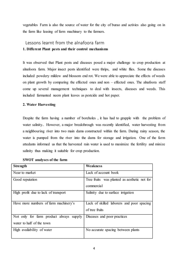 agriculture Field visit report | DOCX