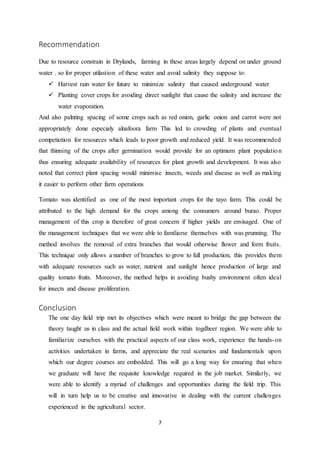 agriculture Field visit report | DOCX