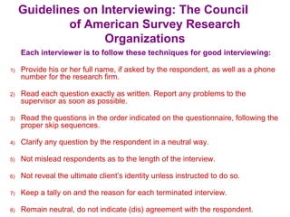 Fieldwork/ Data collection process | PPT