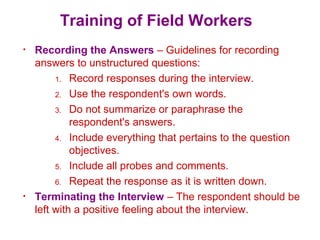Fieldwork/ Data collection process | PPT