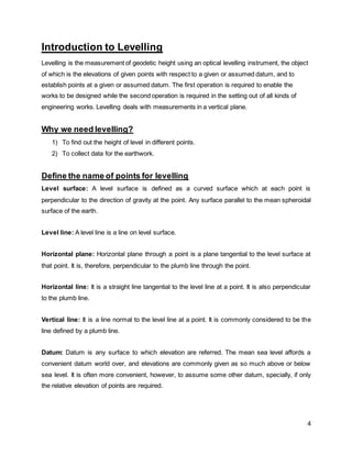 Site survey Fieldwork1 (levelling) | DOCX | Physics | Science