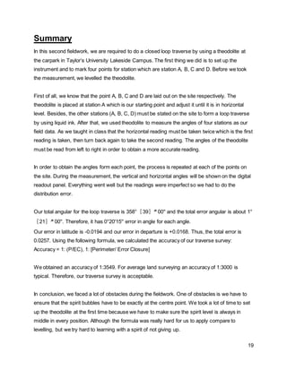 Site survey Fieldwork 2 traversing | DOCX