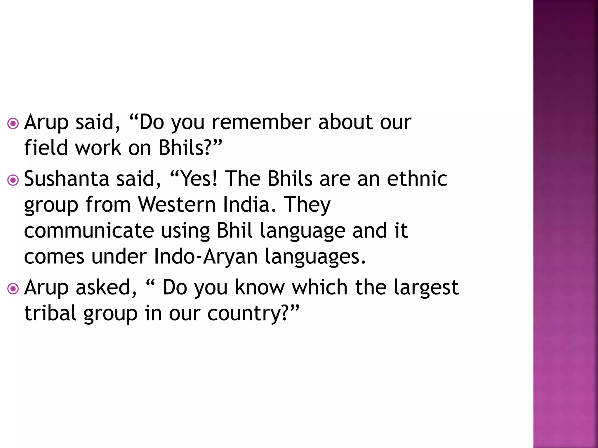 Field Work among The Bhil Tribe (short story) | PPTX
