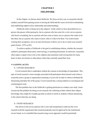 Fieldwork and qualitative data | DOCX