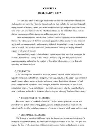 Fieldwork and qualitative data | DOCX