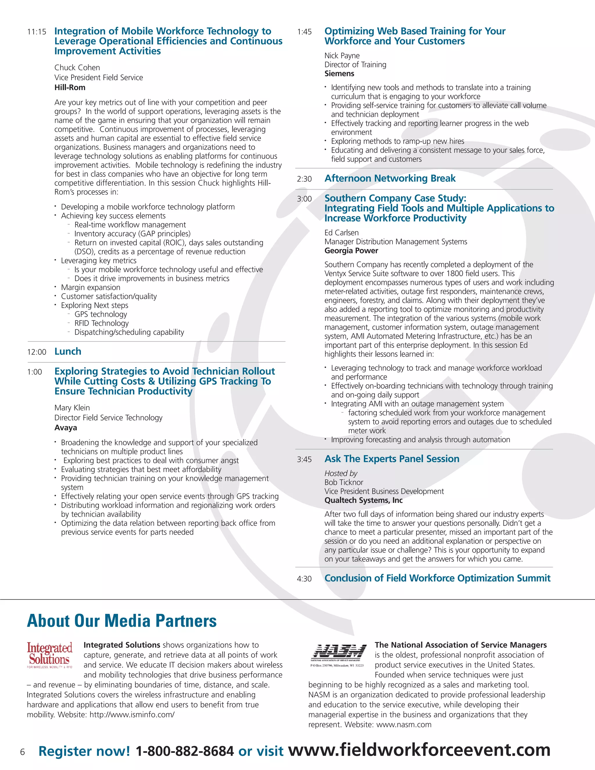 3rd Field Workforce Optimization Summit | PDF