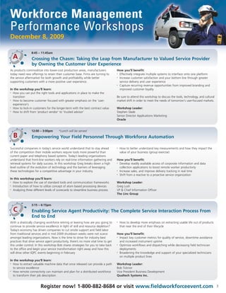 3rd Field Workforce Optimization Summit | PDF