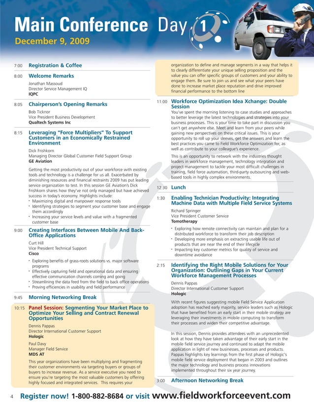 3rd Field Workforce Optimization Summit | PDF