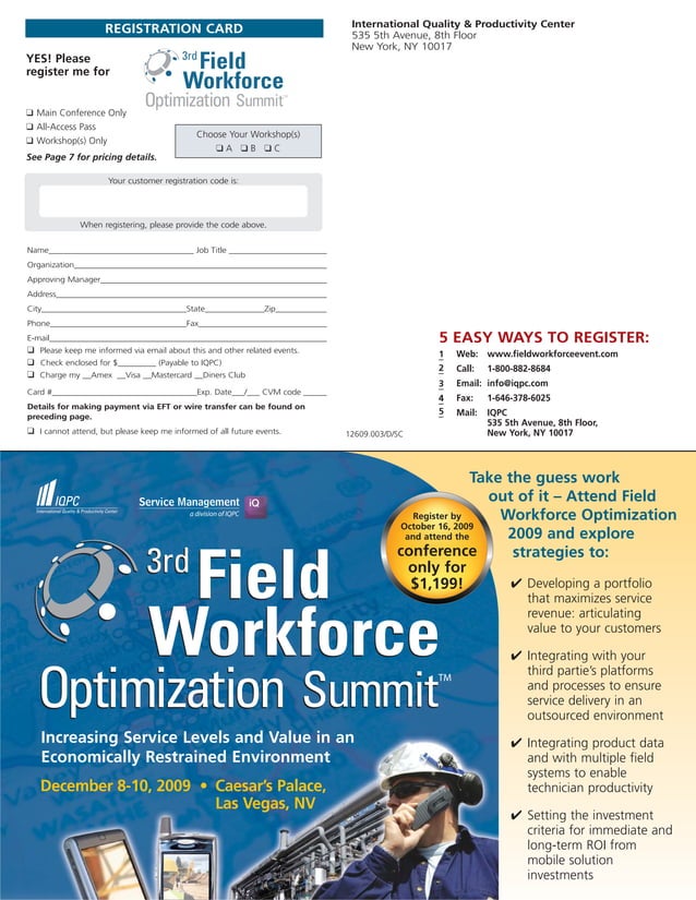 3rd Field Workforce Optimization Summit | PDF