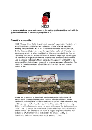 Field work report mkss | DOCX