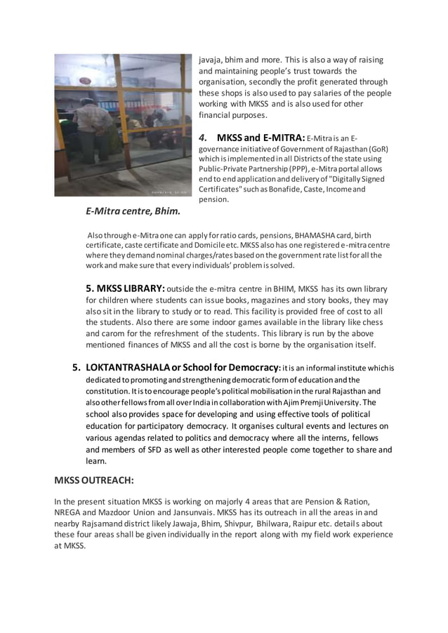 Field work report mkss | DOCX